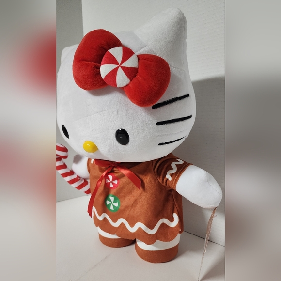 Sanrio | Holiday | Hello Kitty Gingerbread Christmas Greeter Stuffy Cat ...